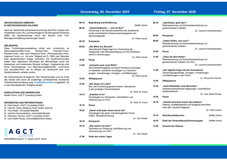 AGCT Projektleiterkurse (2-Tageskurse) – AGCT Consulting GmbH