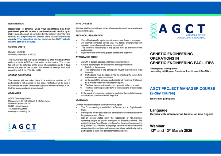 AGCT Projektleiterkurse (2-Tageskurse) – AGCT Consulting GmbH