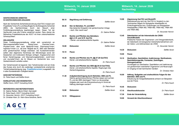 AGCT Refreshing-Projektleiterkurse (Tageskurse) – AGCT Consulting GmbH