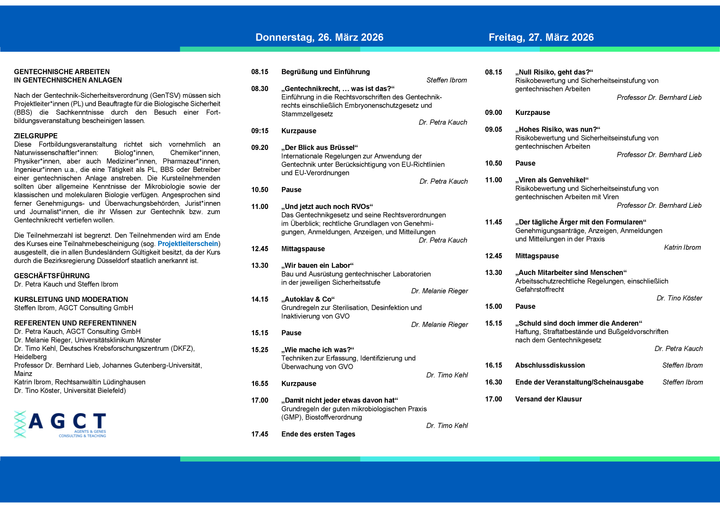 AGCT Projektleiterkurse (2-Tageskurse) – AGCT Consulting GmbH