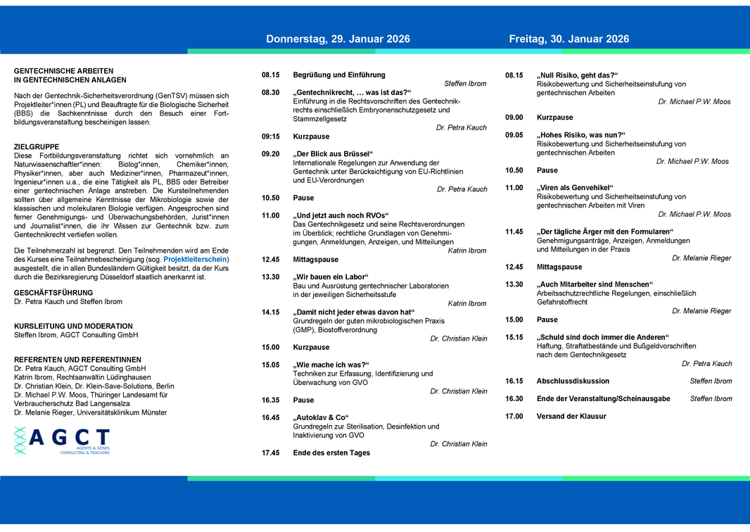 AGCT Projektleiterkurse (2-Tageskurse) – AGCT Consulting GmbH