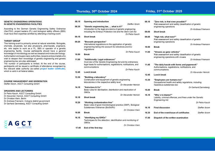 AGCT Projektleiterkurse (2-Tageskurse) – AGCT Consulting GmbH
