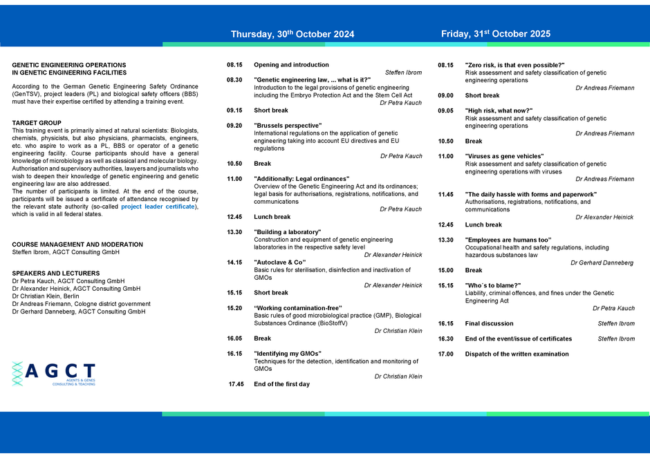AGCT Projektleiterkurse (2-Tageskurse) – AGCT Consulting GmbH
